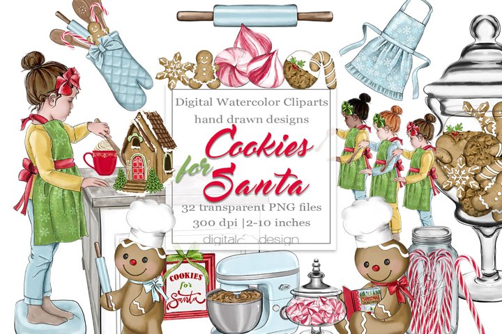 Cookies for Santa - Clipart (367054) | Illustrations | Design Bundles