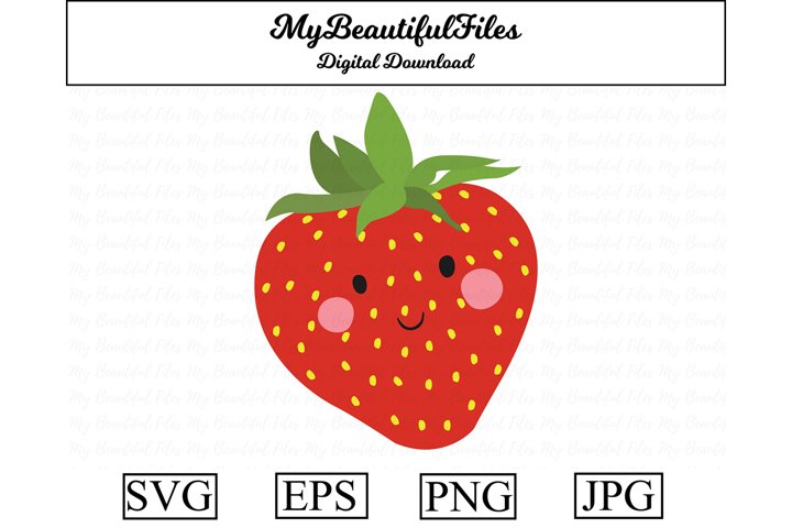 strawberry SVG - Cute strawberry SVG, EPS, PNG and JPG (730127 ...