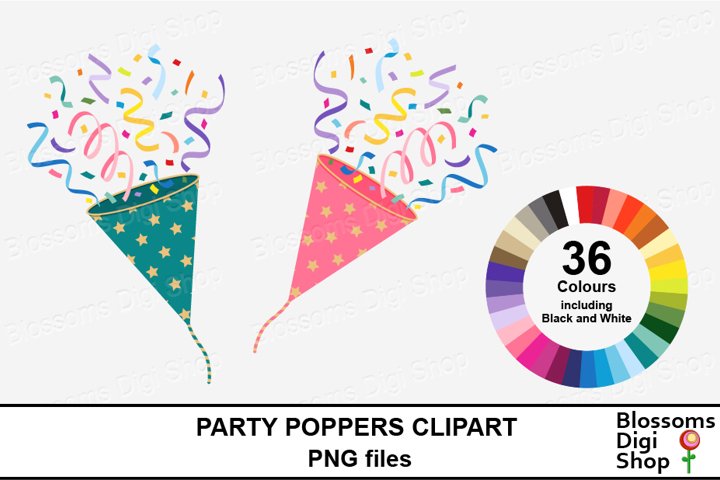 Party Poppers Clipart (848316) | Stickers | Design Bundles