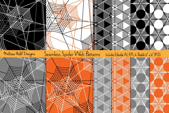 Seamless Spider Web Patterns (149429) | Patterns | Design Bundles
