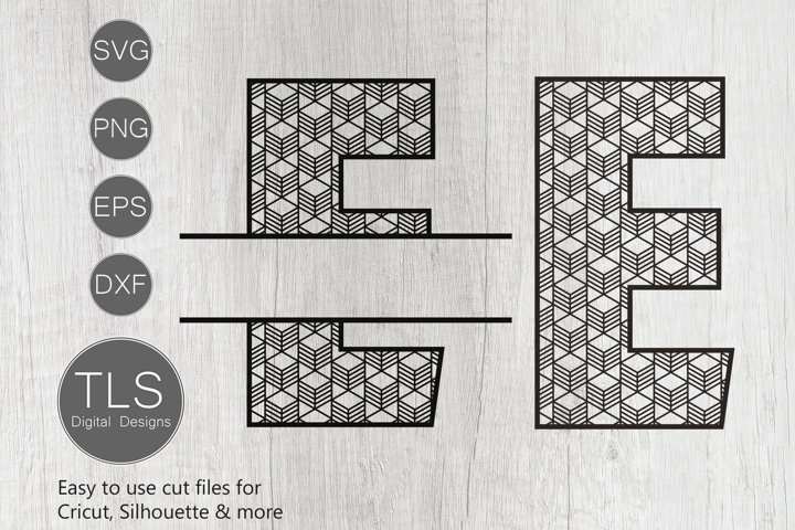 Split Monogram Letter E SVG, Geometric Letter E SVG (384232) | Cut ...