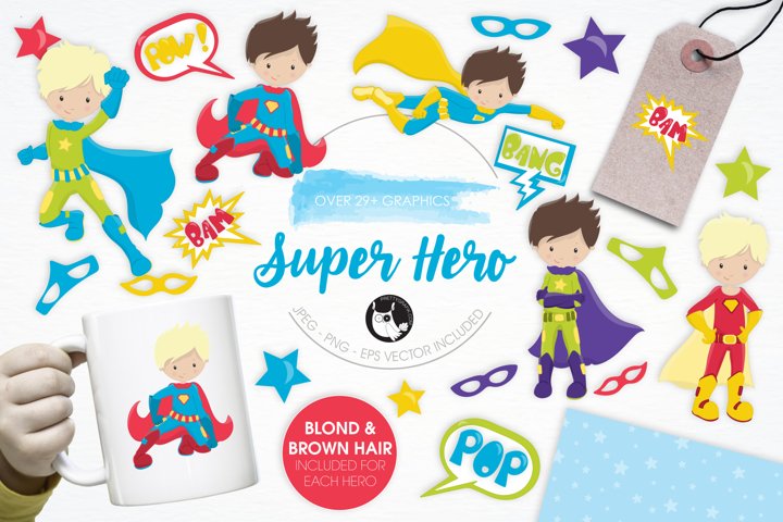 Super Hero graphics and illustrations (17221) | Illustrations | Design ...