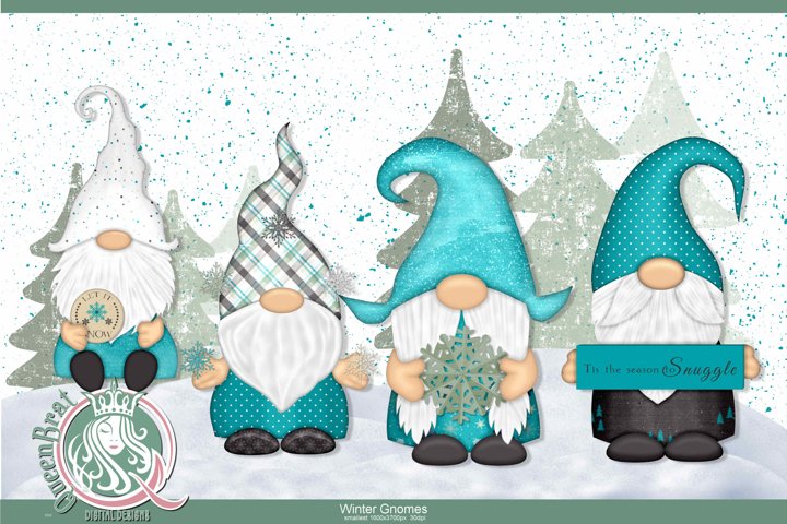 Winter Gnomes Bundle (1147420) | Illustrations | Design Bundles