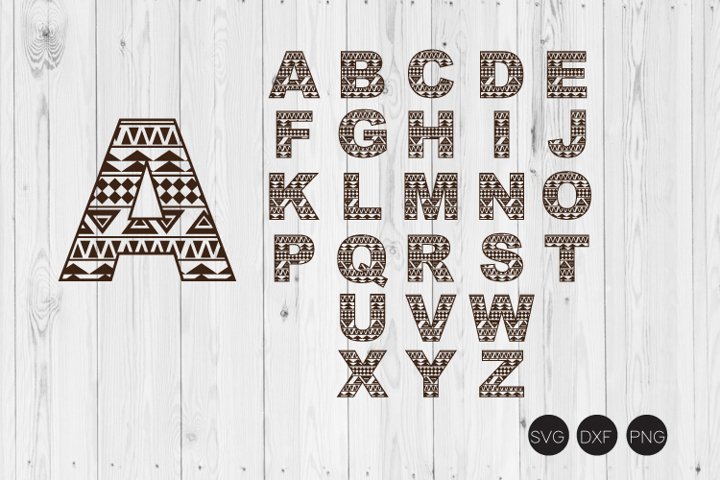 Aztec Alphabet A-Z SVG (285031) | Cut Files | Design Bundles