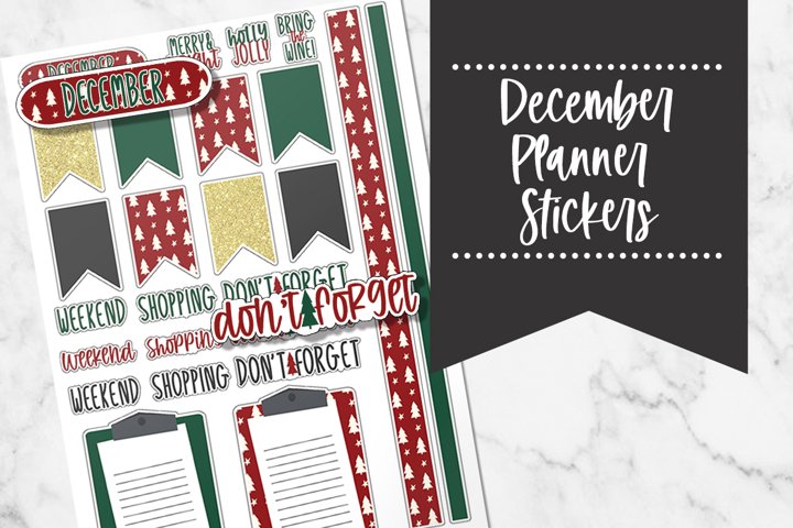 Month of December Planner Stickers