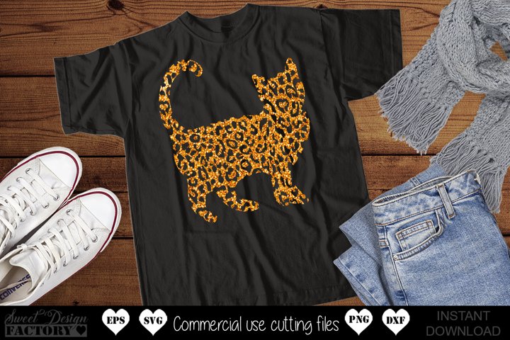 Leopard print cat SVG (895114) | Cut Files | Design Bundles