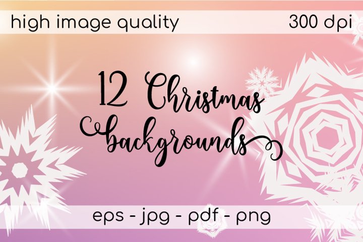 12 Christmas Backgrounds. Christmas Card Template. v4 (975771 ...