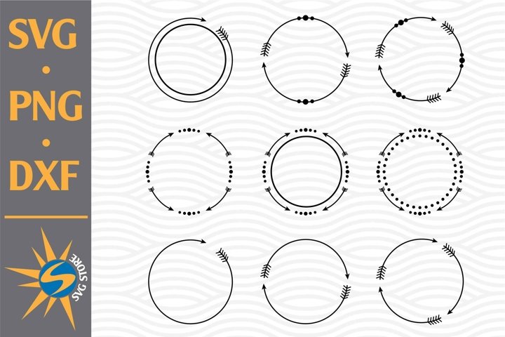 Arrow Circle Frame SVG, PNG, DXF Digital Files Include (757618) | Cut ...