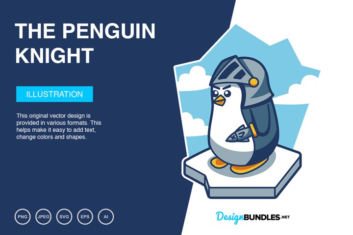 The Penguin Knight Vector Illustration