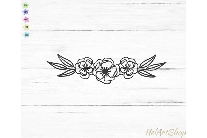 Floral border svg, flourish svg, floral swag svg, Flowers (690756 ...