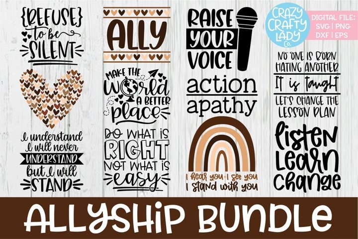 Allyship SVG DXF EPS PNG Cut File Bundle (695771) | Cut Files | Design ...
