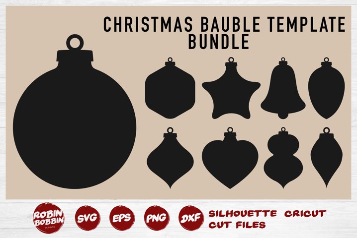 Christmas Bauble Template Bundle SVG - Christmas Ball SVG (1025186 ...