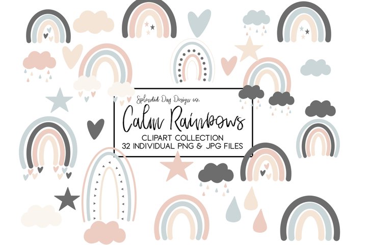 Neutral rainbow clip art (1130436) | Illustrations | Design Bundles