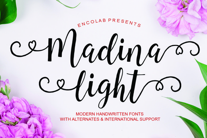 Madina Light (940641) | Handwritten | Font Bundles