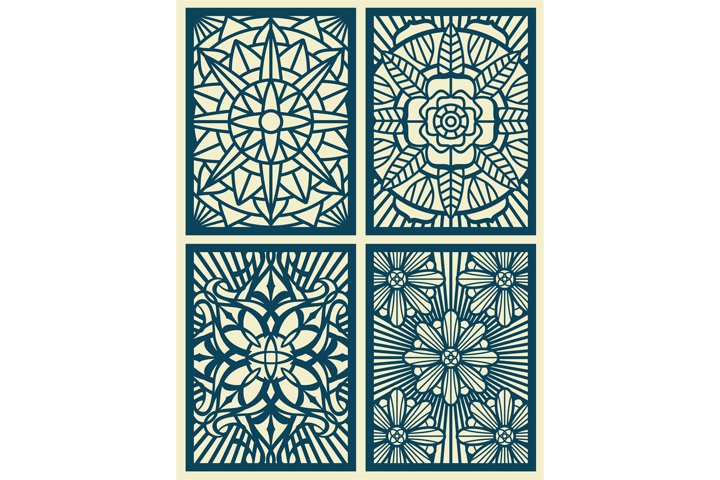 Laser cut fretwork vector pattern cards, panels (851022) | Patterns ...