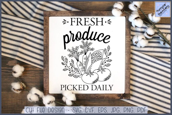 Farmhouse Fresh Produce - SVG, Clipart, Printable (301933) | Cut Files ...