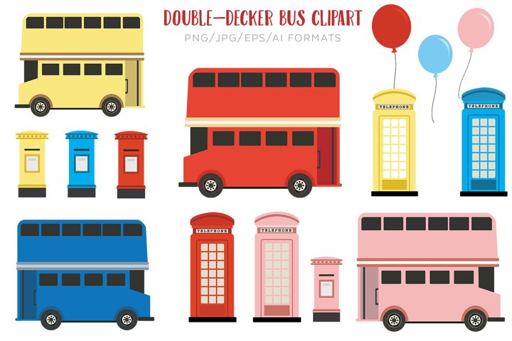 Double Decker Bus Vector Clipart