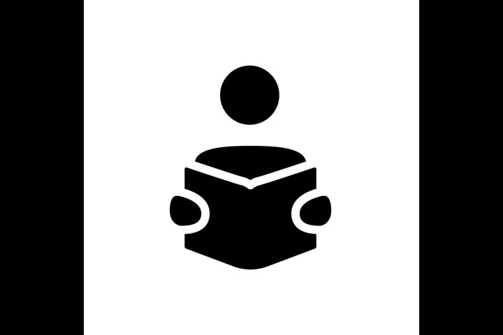 people learning symbol line flat icon, Vector Illustration (851066 ...