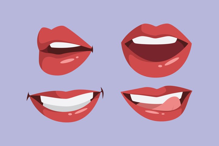 Emotion Expression With Female Lips And Mouth