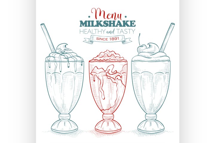 Scetch milkshake menu (665667) | Illustrations | Design Bundles