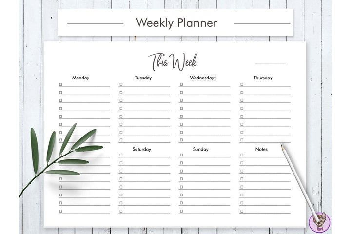 Weekly Planner Printable (534686) | Printables | Design Bundles