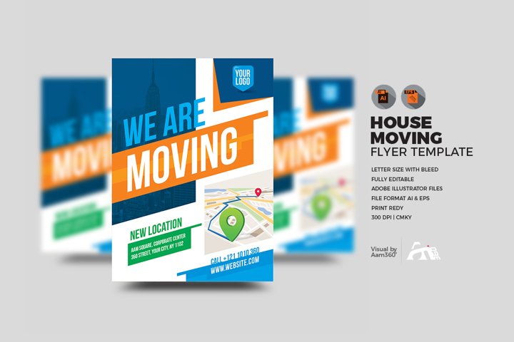 We Are Here Moving Announcement Flyer Template (372355) | Flyers ...