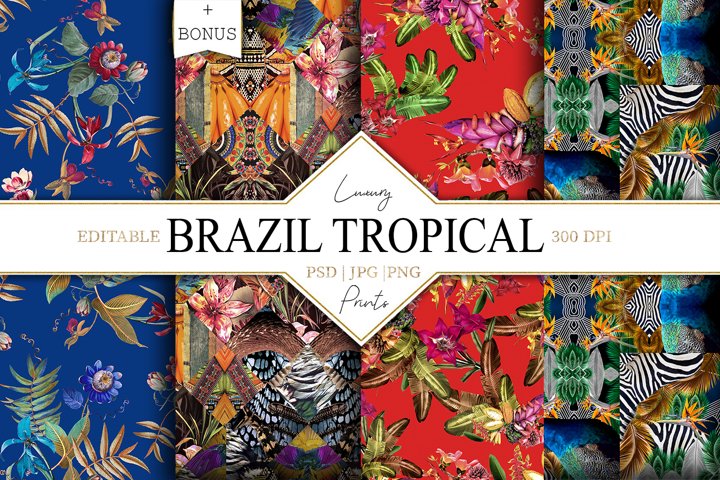 Brazil Tropical (225928) | Patterns | Design Bundles