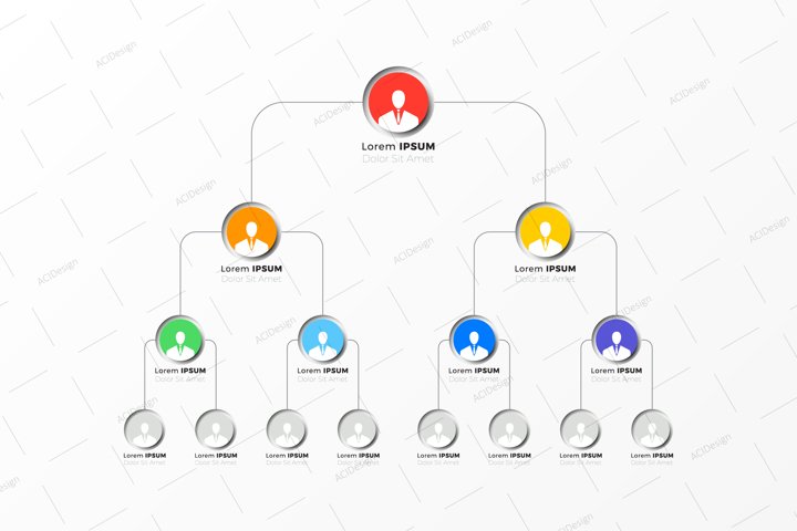 Corporate multi-level hierarchy structure graphic template (884520 ...