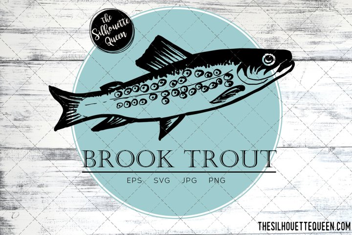 Hand drawn, Sketched Brook Trout Fish Vector (281654) | Illustrations ...