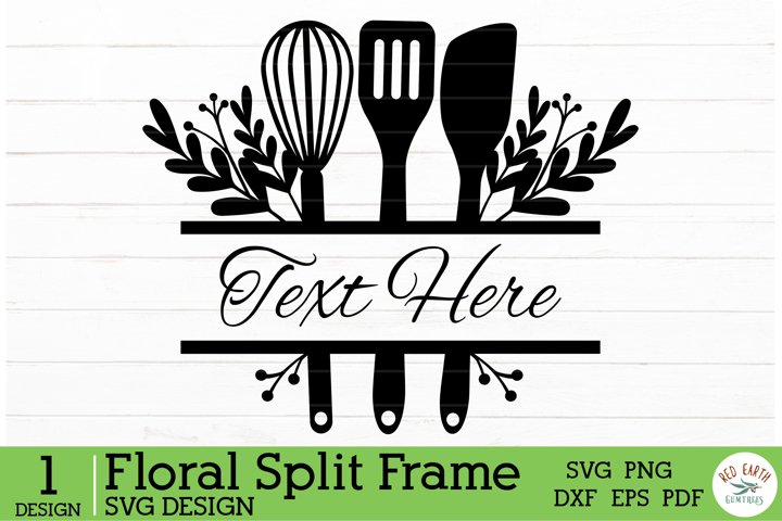 Kitchen decal monogram frame, baking rustic monogram SVG,PNG (905873 ...