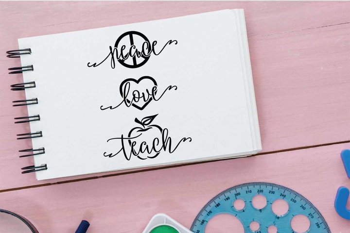 Peace Love Teach Printable (356490) | Printables | Design Bundles