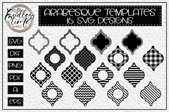 Arabesque Tile SVG Bundle - 16 Blank Arabesque Templates (1047149 ...