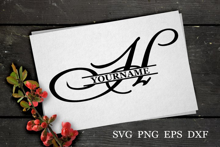 H Split Monogram Svg Split Letter Svg Monogram Font 483518