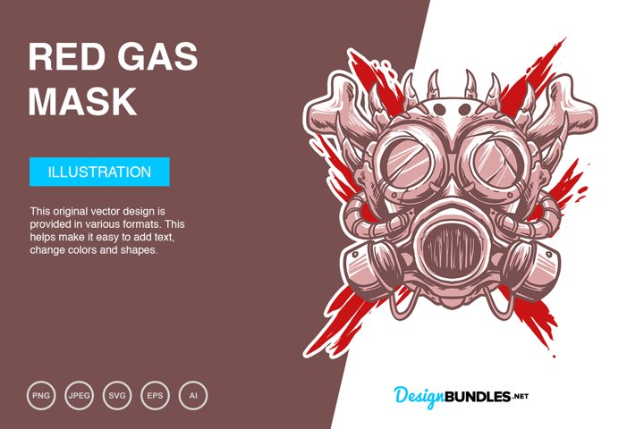 Red Gas Mask Vector Illustration