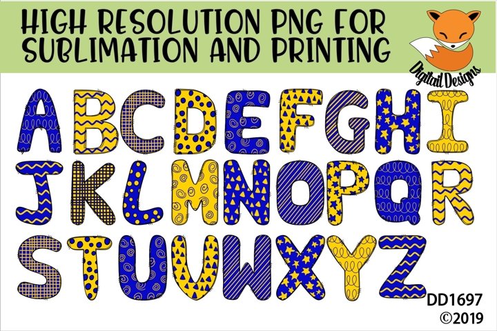 Sublimation Printable Doodle Alphabet Letters (361289) | Sublimation ...