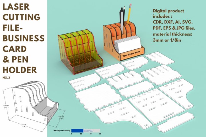 Business Card Holder No.3- laser cutting file
