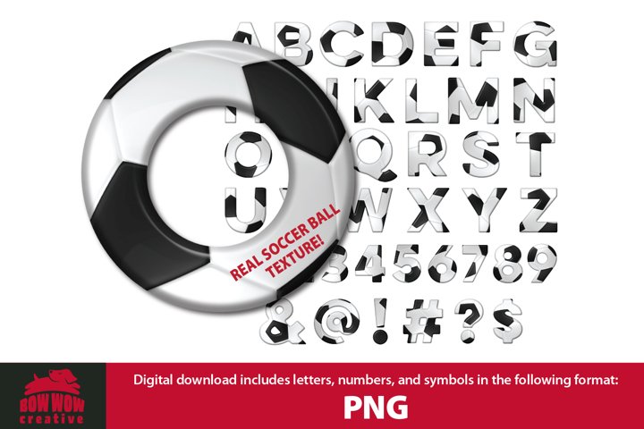 Soccer Ball Alphabet Numbers & Symbols Clipart Bundle (646053 ...