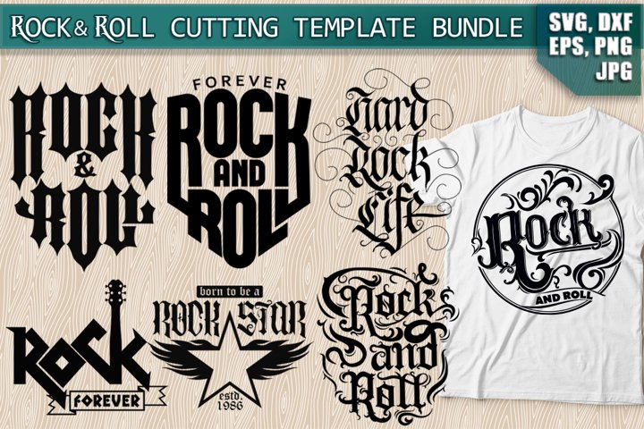Rock & Roll SVG Template Bundle (829074) | Cut Files | Design Bundles