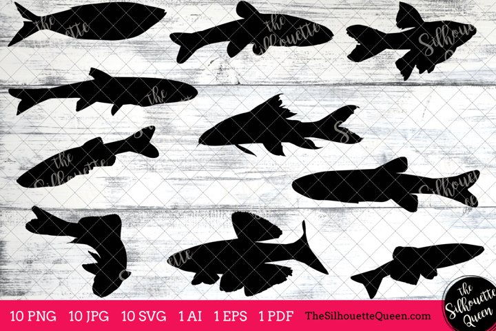 Minnow Silhouette Clipart Clip Art(AI, EPS, SVGs, JPGs, PNGs, PDF ...