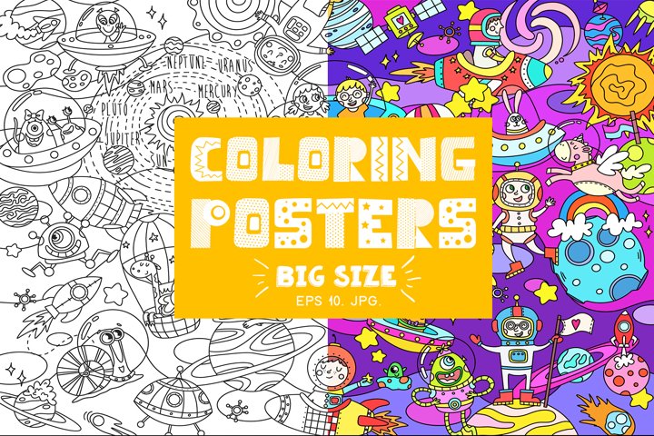 COLORING posters for kids (887398) | Illustrations | Design Bundles