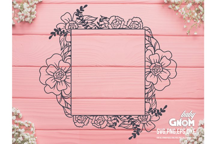 Floral Frame SVG, Rectangle Floral frame svg, Square Floral (918028 ...