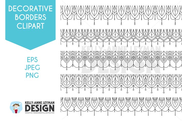 Decorative Mandala Borders Clipart, Seamless Borders (124304 ...