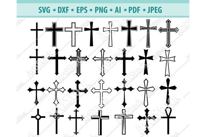 Cross SVG, Crosses Clipart, Catholic crosses Dxf, Png, Eps (841787 ...