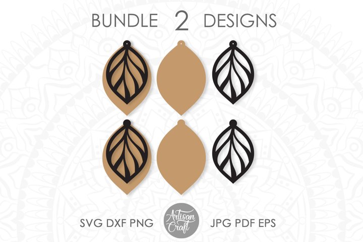 Free SVGs Download Leaf Earring Svg Faux Leather Earrings Template 