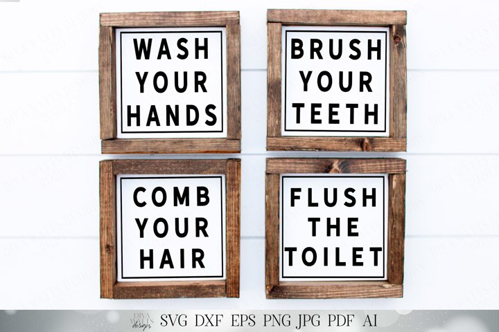Bathroom Sign Set (719277) | Cut Files | Design Bundles