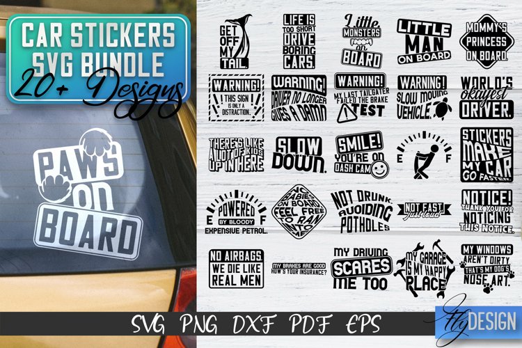 Car Stickers SVG BUndle | Car Decal SVG | Vehicle Decals v.2
