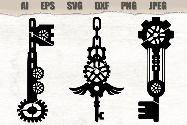 Clipart Steampunk Keys SVG (1939997) | SVGs | Design Bundles