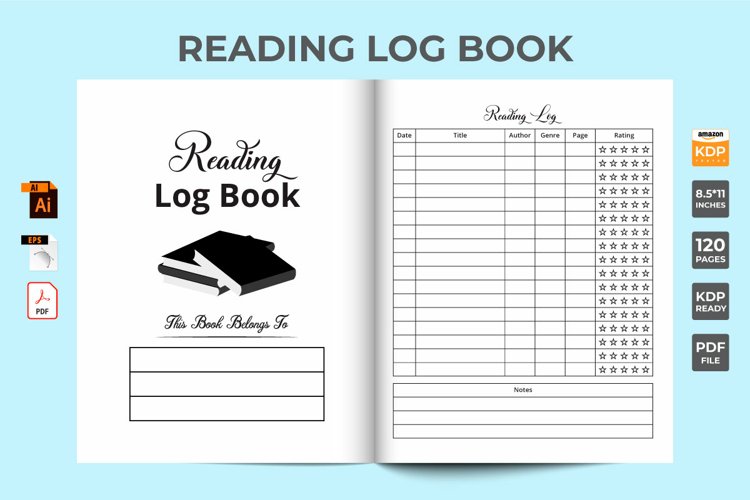 Book Reading Log Book KDP Interior (2039236)