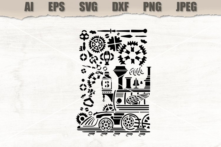 Stencil Locomotive SVG (1947190) | SVGs | Design Bundles