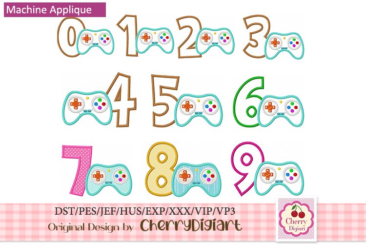 Game Numbers applique machine embroidery bundle 232G